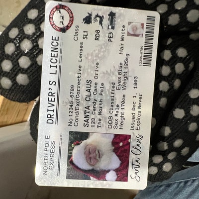 Santa Drivers License PNG Printable Santa License PNG Sublimation ...