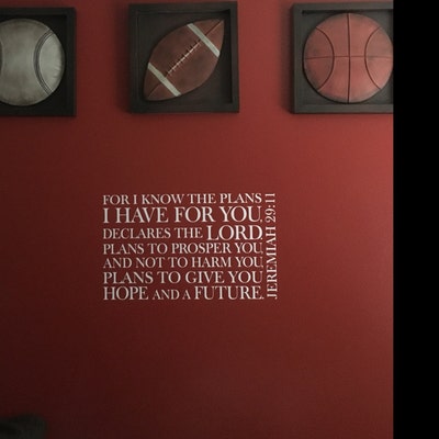 Jeremiah 29:11 Christian Subway Art Religious Bible Verse Vinyl Wall ...