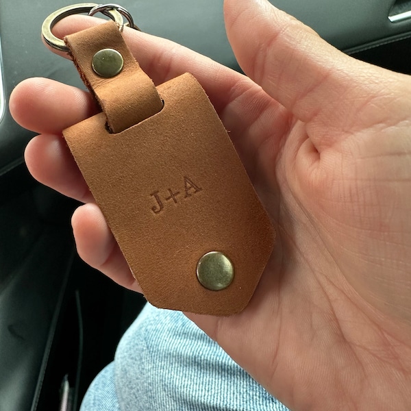 Leather Photo Keychain for Dad, Photo Keyholder With Leather Cover, Dad ...