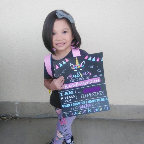 Unicorn First Day of School Sign, Girl First Day of School Sign, First ...