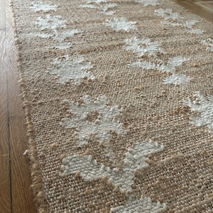 Cotton Wool Blue and White Handmade Rug, Handwoven Modern Flatweave ...