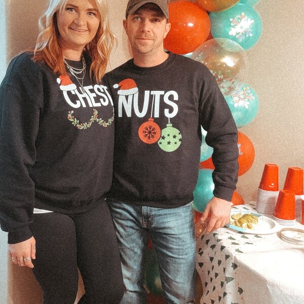 Chest Nuts Christmas Sweatshirts Couples Christmas Shirts Family ...