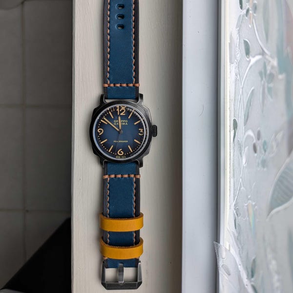 Buttero Leather Watch Strap, Orange Leather Watch Strap, 16mm, 17mm ...