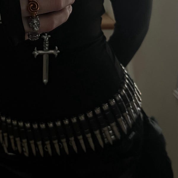 Bullet Belt,punk Belt,gothic Belt,heavy Metal Bullet Belt,punk Fashion ...