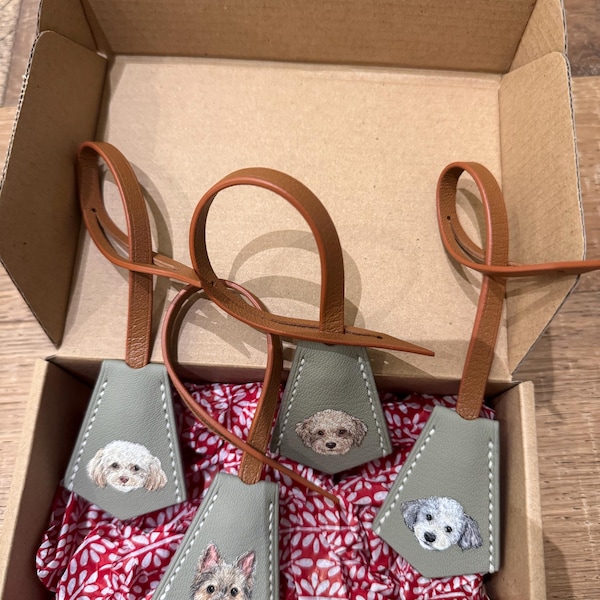 Personalized Dog Tag, Custom Pet Portrait Bag Charm, Hand-painted Bag ...