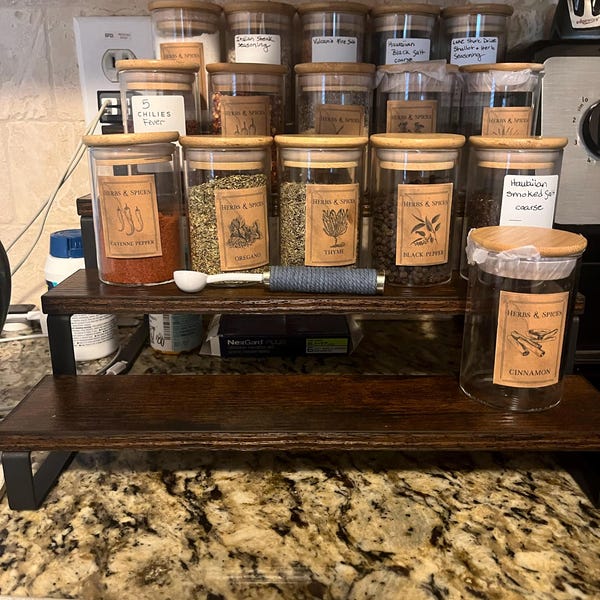 Set of 30 Primitive Spice Jar Labels, Primitive Pantry Labels, Country ...