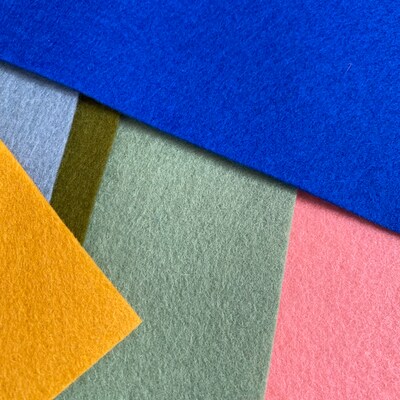 100% Wool Felt, Sampler, Swatches, CHOOSE TWELVE COLORS, Your Choice ...