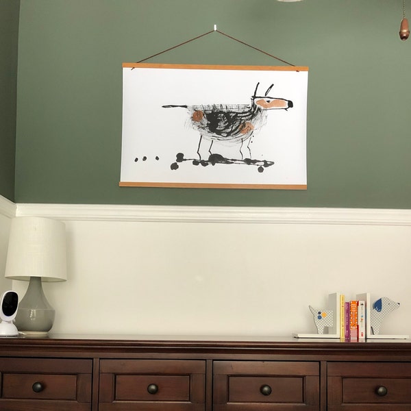 Whimsical Cat Art, Rainbow Art Print, Girls Bedroom Art, Nursery Wall ...