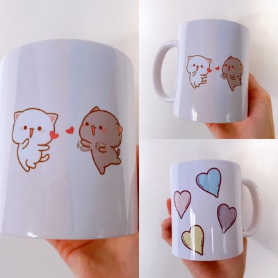 Peach and Goma Cats Cute Mochi Cats, Peachlovesgoma iPhone Case, Cute Cat Phone Case for iPhone ...