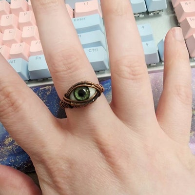 AWAKENING EYE RING// Glass Eye Ring// Eye Jewelry// Evil Eye Ring ...