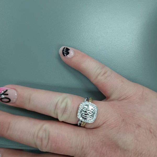 Personalized Sterling Silver Monogram Stackable Ring Custom Initials ...