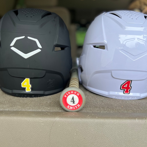 Personalized Baseball Bat Knob Decals, Team Name, Number & Colors - Etsy