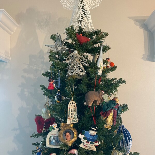 Large 12" Christmas Angel Tree Topper, Ornament, Décor, Gift; Bridal ...