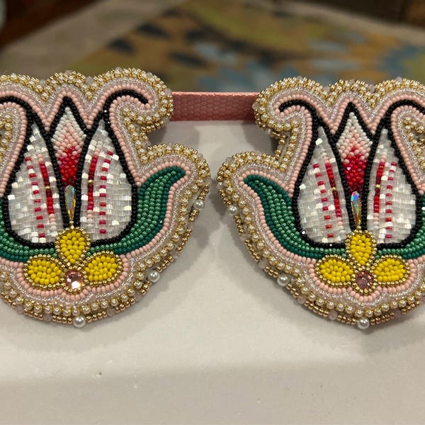 Métis/indigenous Made Beaded Earrings/authentic/sparkly/heart/handmade ...