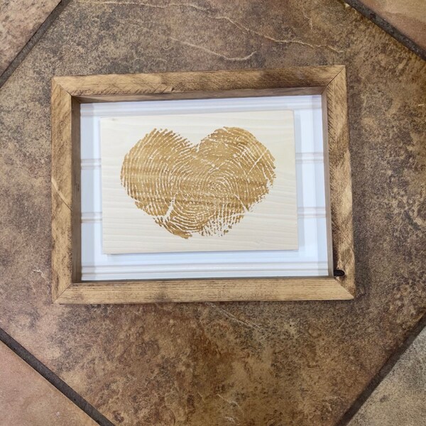 Custom Fingerprint Wood Sign, Fingerprint Art, in Memory Of, Memorial ...