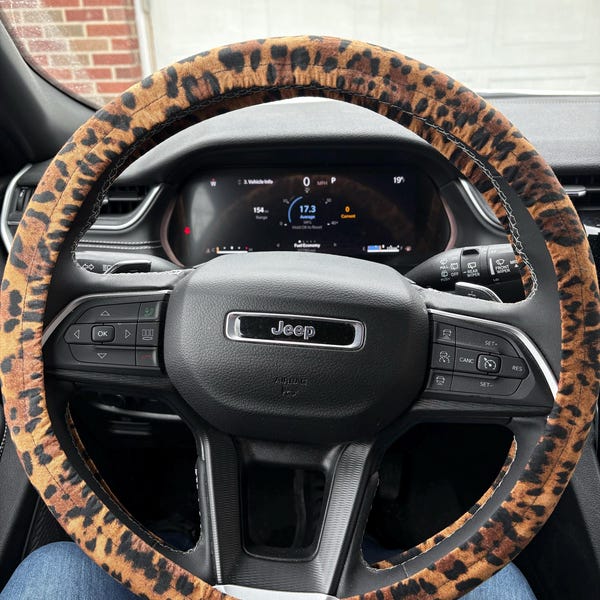 Leopard Steering Wheel Cover - Beige and Brown Wheel Cover- Animal ...