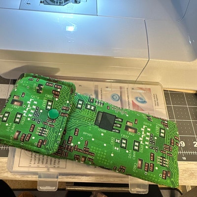 Computer Motherboard Fabric / Circuit Board Green Fabric by Kaufman ...