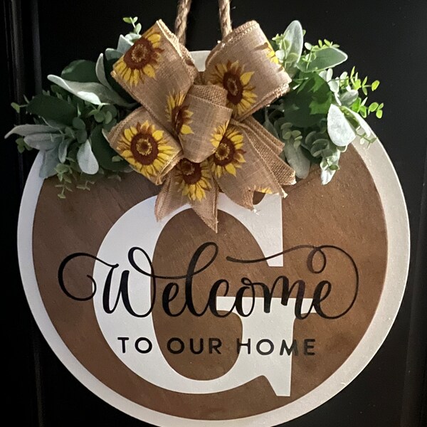 Front Door Sign | Front Door Wreath | Personalized | Last Name ...