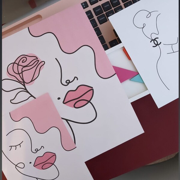 Single Rose Line Drawing, Printable Art, Rose Line Art, Nature Drawing ...