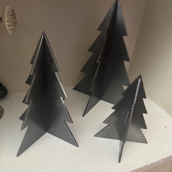 Steel Christmas Trees | Classic Metal Christmas Trees | Mantle Decor ...