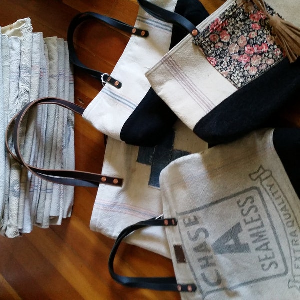 Grain Sack Hot Pads Set of 2-farmhouse Style Potholder Set- Kitchen ...