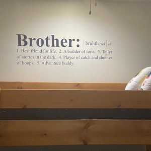 Brother Definition Decal Shared Boy Bedroom Decor Dictionary Definition ...