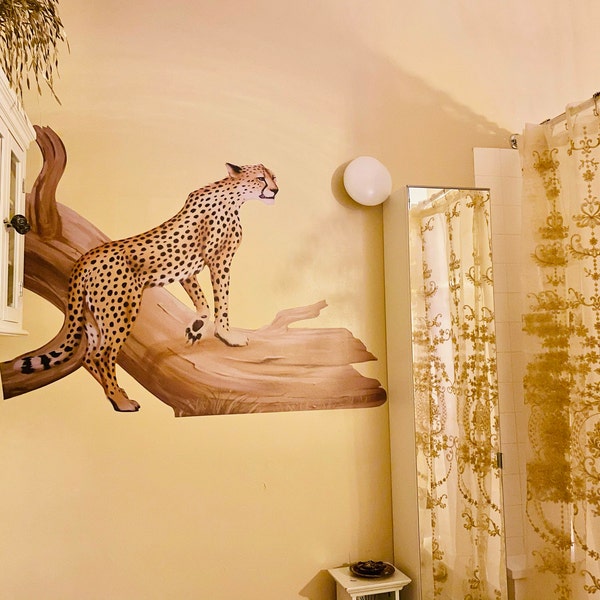 Cheetah Decal, Cheetah Wall Decal, Cheetah Was Sticker, Cheetah Wall ...