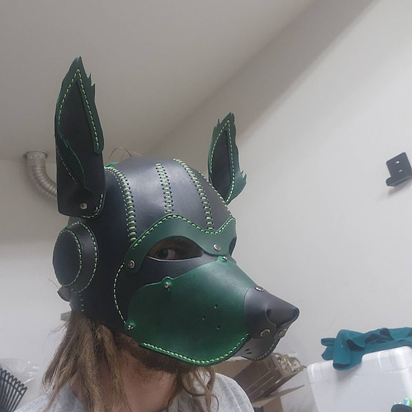 Wolf Pup Dog Mask Pattern - Leather Hood PDF With Tutorial - Etsy