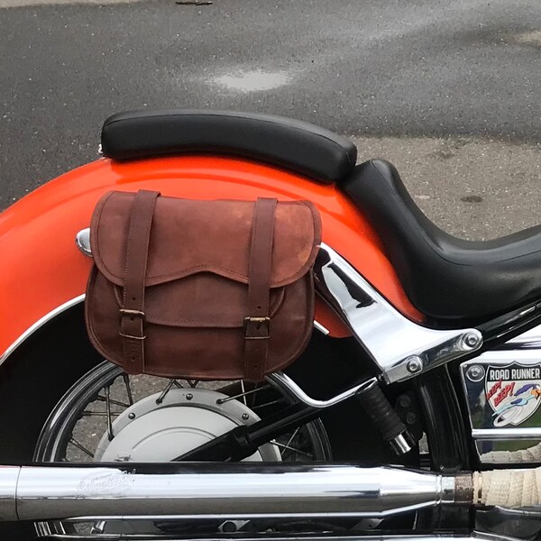 Brown Saddle Bag Motorcycle Pouch Brown Two Bags Panniers Saddle Bags ...