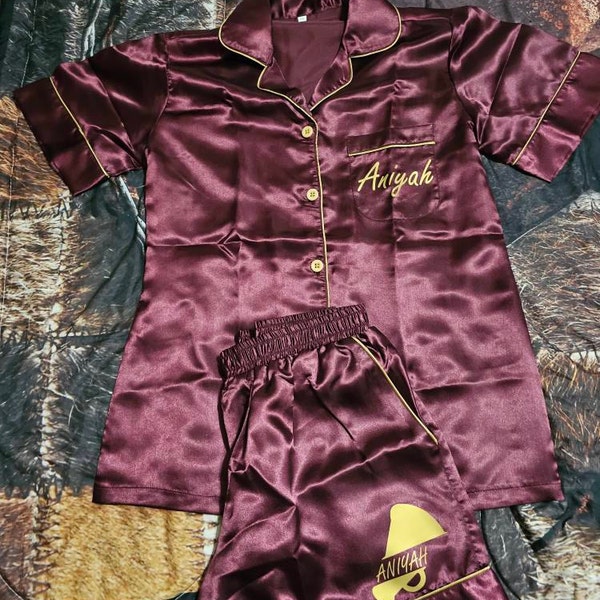 Red Color Pj's,customized Satin Pyjamas,bridesmaid Pajama Sets,bridal ...