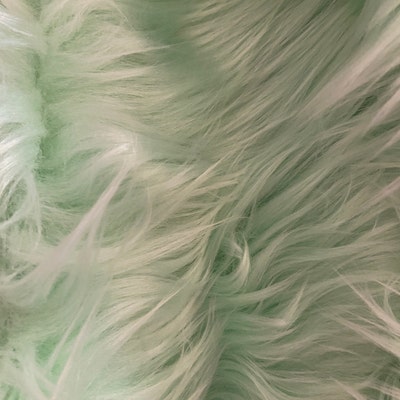 Eden LIGHT MINT GREEN Shaggy Long Pile Soft Faux Fur Fabric for Fursuit ...