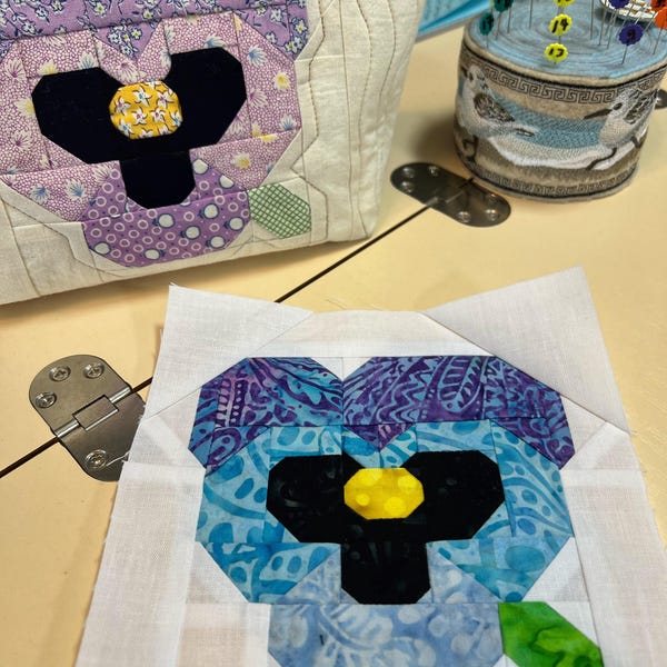 Pansy Flower Spring Garden Quilt Block Pattern PDF - Includes ...