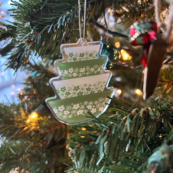 Pyrex Inspired Christmas Ornament: Retro Kitchen Tree Decoration - Etsy