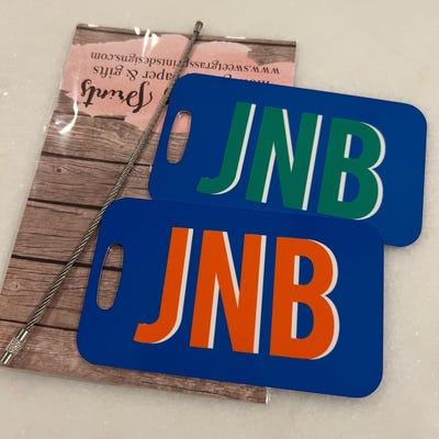 Personalized Luggage Tag, Circle Monogram Tag, Custom Luggage Tag ...