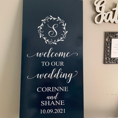 Wedding Sign Decals Welcome Wedding Decals Rustic Wedding Decor ...