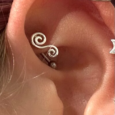 Jeweled Star Eyebrow Barbell/ Rook Barbell Sterling Silver - Etsy