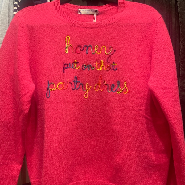 Customized Embroidered Cashmere Sweater for Women, Fall Clothing ...