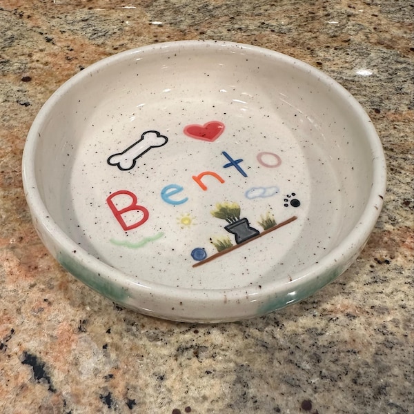 Custom Cute and Cheerful Pet Plate, 4 to 6 Designs, Handmade Pottery ...