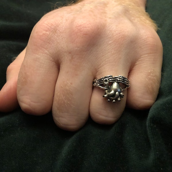 Sterling Green Man Ring - Etsy
