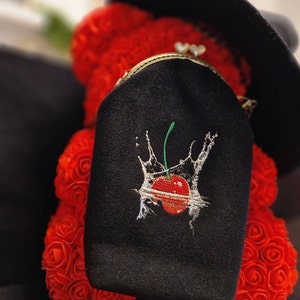 Cherry With Splash on Dark Background Machine Embroidery Design Cherry ...