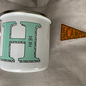 Personalised Colourful Initial Letter Name Enamel Mug ANY | Etsy UK