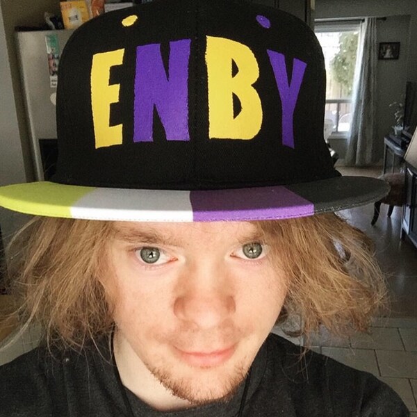 Nonbinary Pride Snapback Hat Nonbinary Snapback, Nonbinary Hat, Transgender Hat, Nonbinary Pride ...