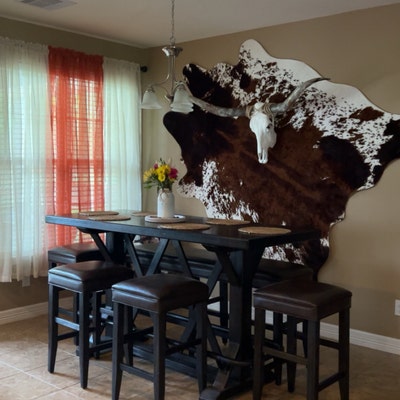 Steer Skull ART Western Decor Polished Long Horns Mounted 4' 9 Cow Bull ...