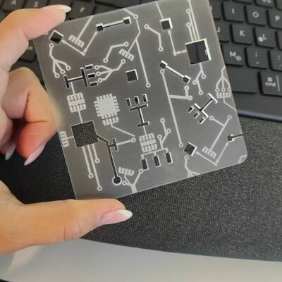 Circuit Board Coaster Transparent Engraved Coaster Computer Geek Gift ...