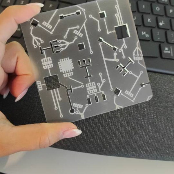 Circuit Board Coaster | Transparent Engraved Coaster | Computer Geek ...