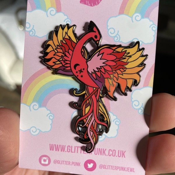 Phoenix Enamel Pin Phoenix Pin Magical Pin Magic Pin Mythological ...