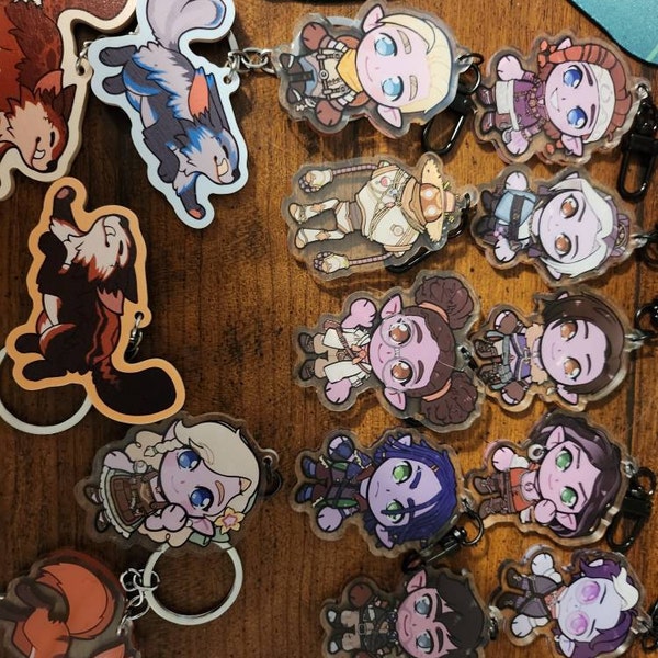 Palia Romanceable Npc's Double Sided Clear Acrylic Charm, Reth, Tish ...