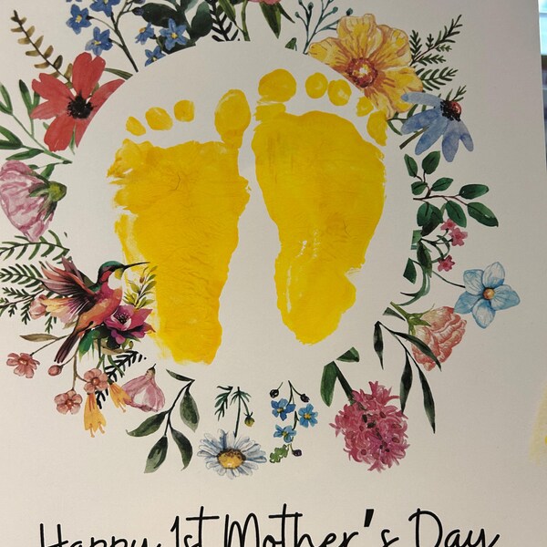 Mother's Day Footprint Art, Little Love Bug Craft, Happy Mothers Day ...