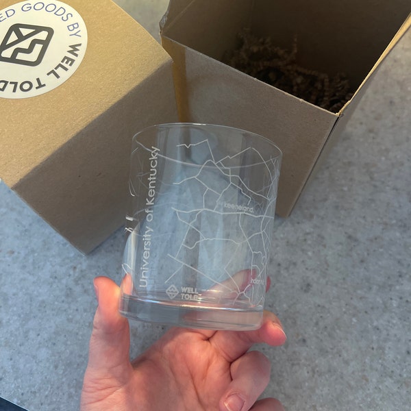 Custom City Map Rocks Glass | Any City / Town Personalized | Etched ...