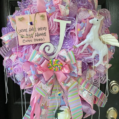 Adorable Unicorns Welcome Wooden Door Sign Hanger - Etsy